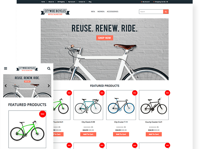 Bicycle Shop Website Designs